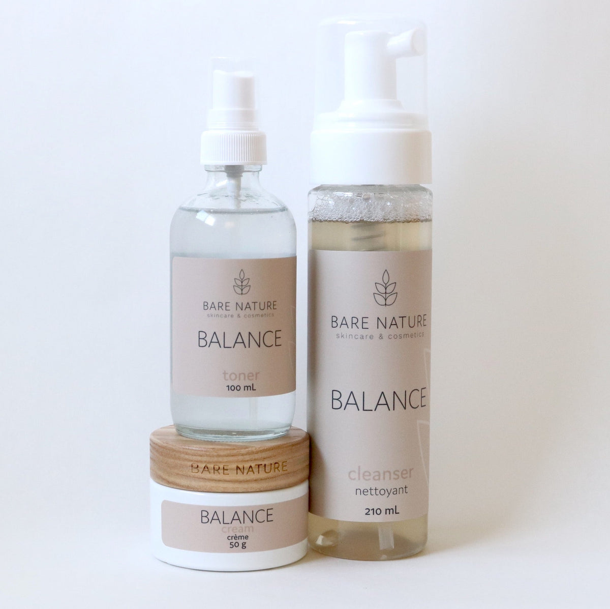 Skincare Set: BALANCE Cleanser, Toner & Face Cream for Combination Skin ...