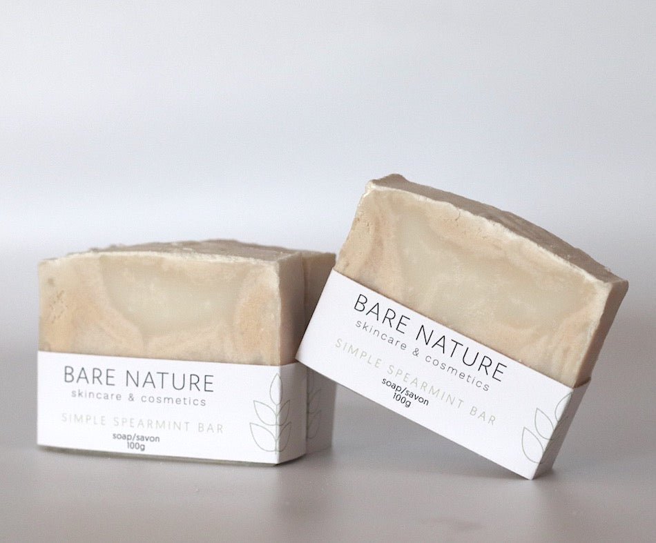 Simple Spearmint Soap Bar - barenature.ca
